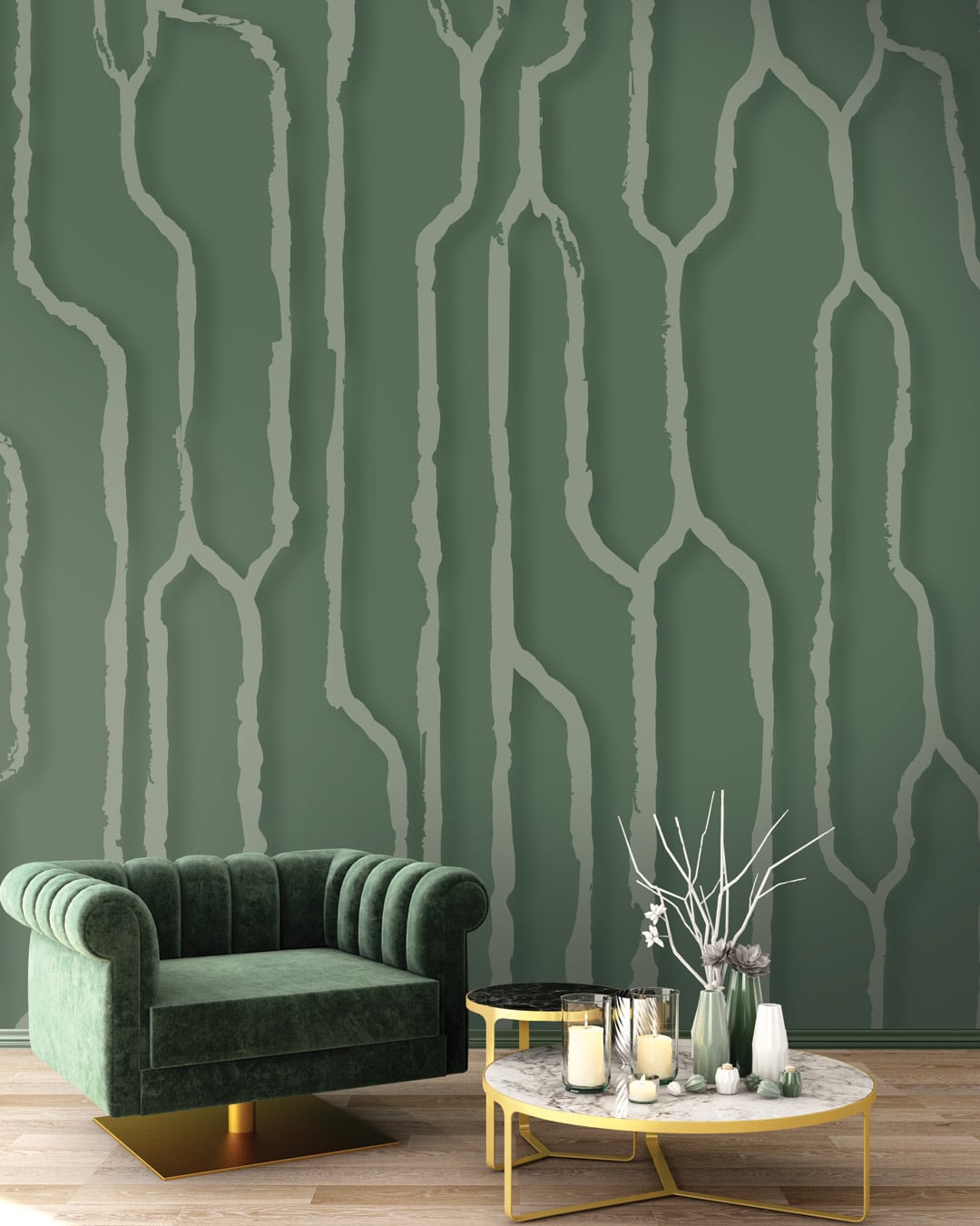 Papier peint sur mesure LGD01 style claustra vertical